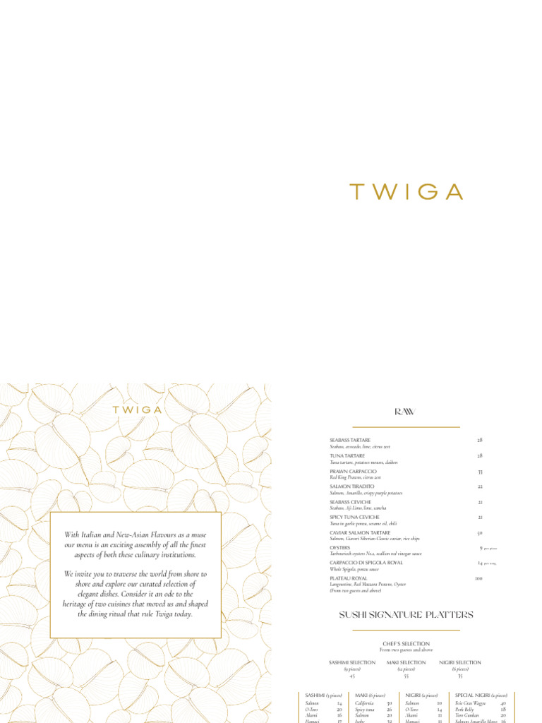 TW MC Twiga Menu New 5 Agosto - Web Compressed | PDF | Sushi | Sauce