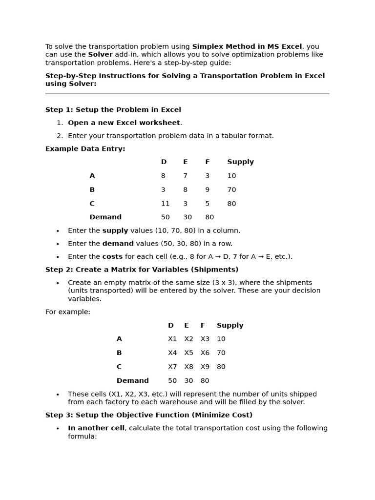 Transportation Simplex Steps | PDF | Computational Science ... Transportation Simplex Steps | PDF | Computational Science ...