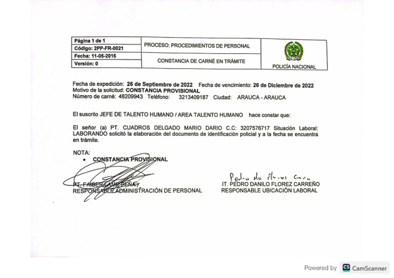 Solicitud Renovar Carnet Por Perdida - 122353 | PDF