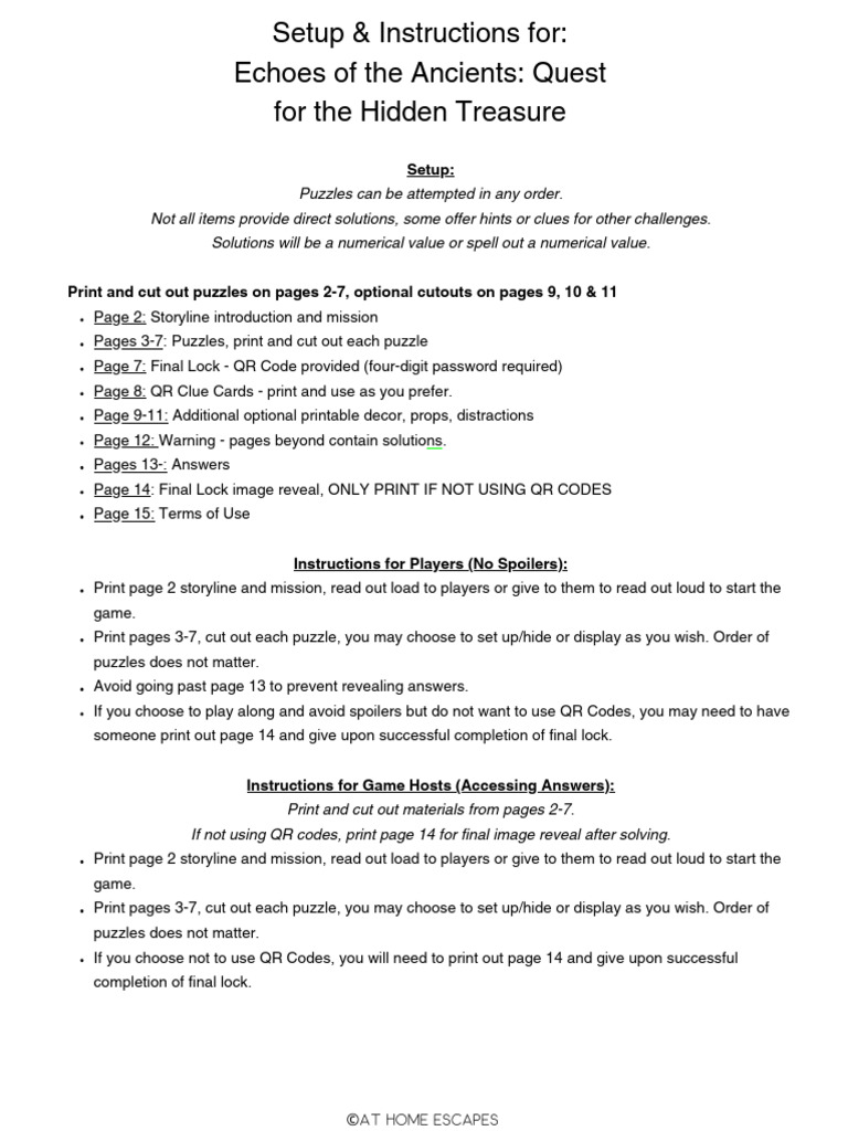 Echoes of The Ancients Quest For The Hidden Treasure | PDF