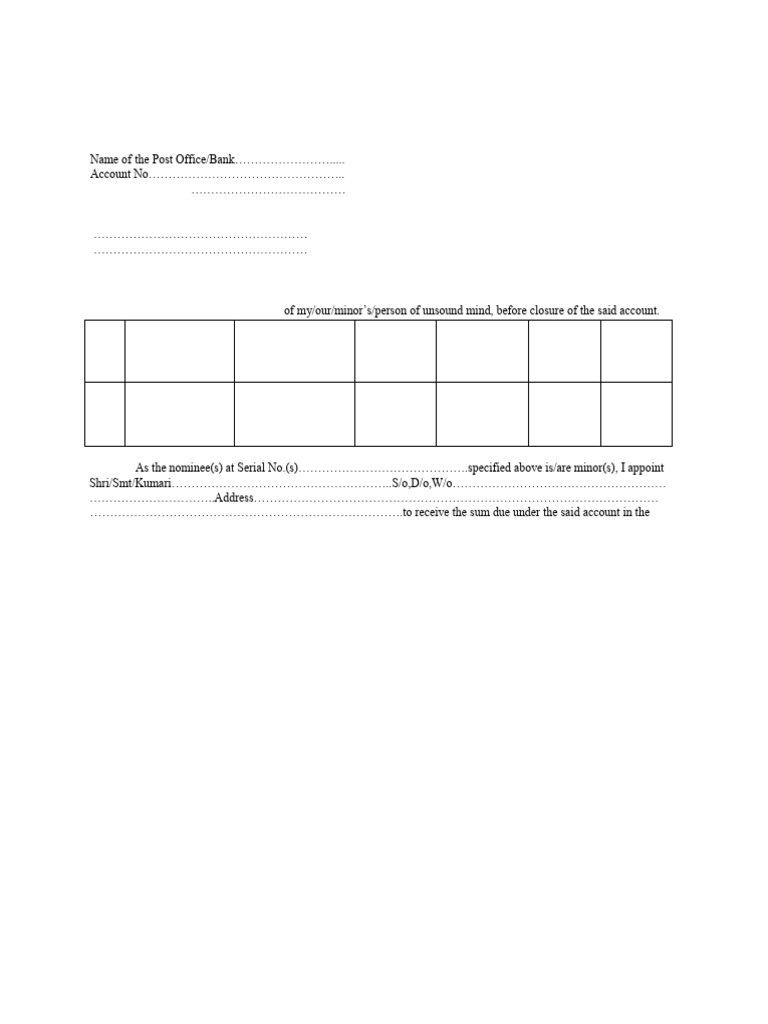 SCSS Nomination and Closure Form 10 | PDF | Banking