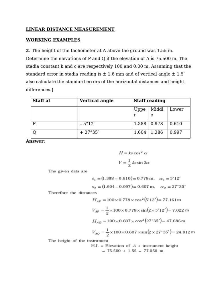 Linear Distance Measurement | PDF