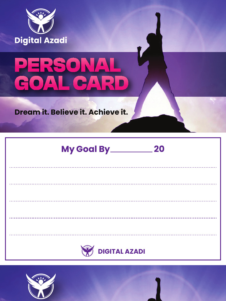Goal Card | PDF | Self-Improvement