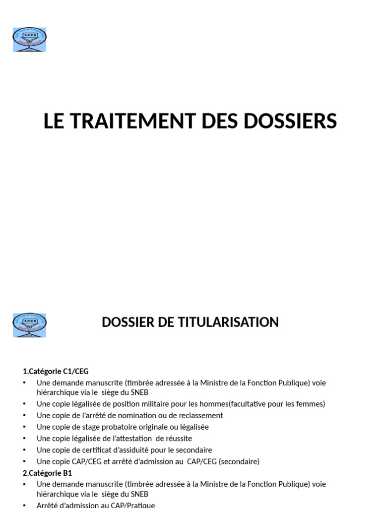 Le Traitement Des Dossiers | PDF | Certificat de naissance