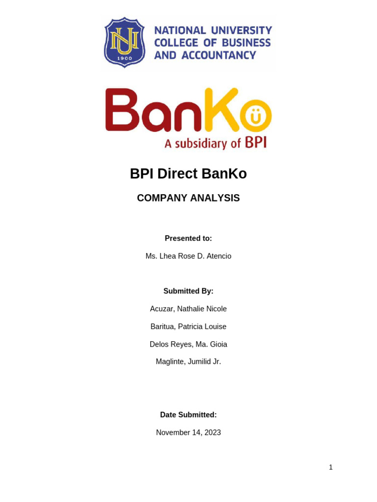 BPI Direct BanKo Market Analysis Report | PDF | Microfinance ...