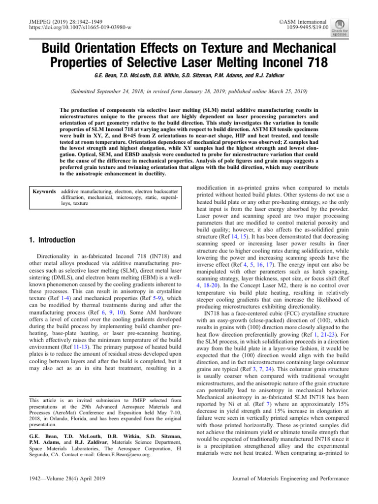 Build Texture Aniso SLM ASM Bean | PDF | Strength Of Materials | Fracture
