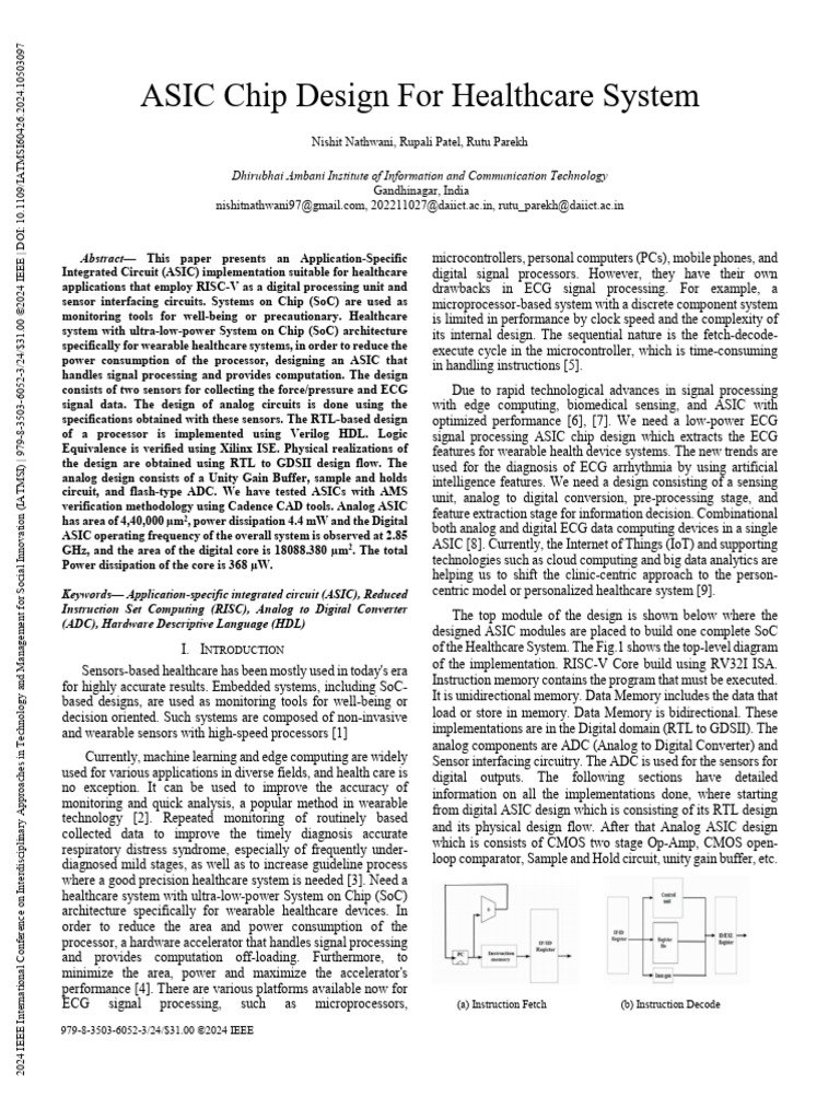 ASIC Chip Design For Healthcare System | PDF | System On A Chip ...