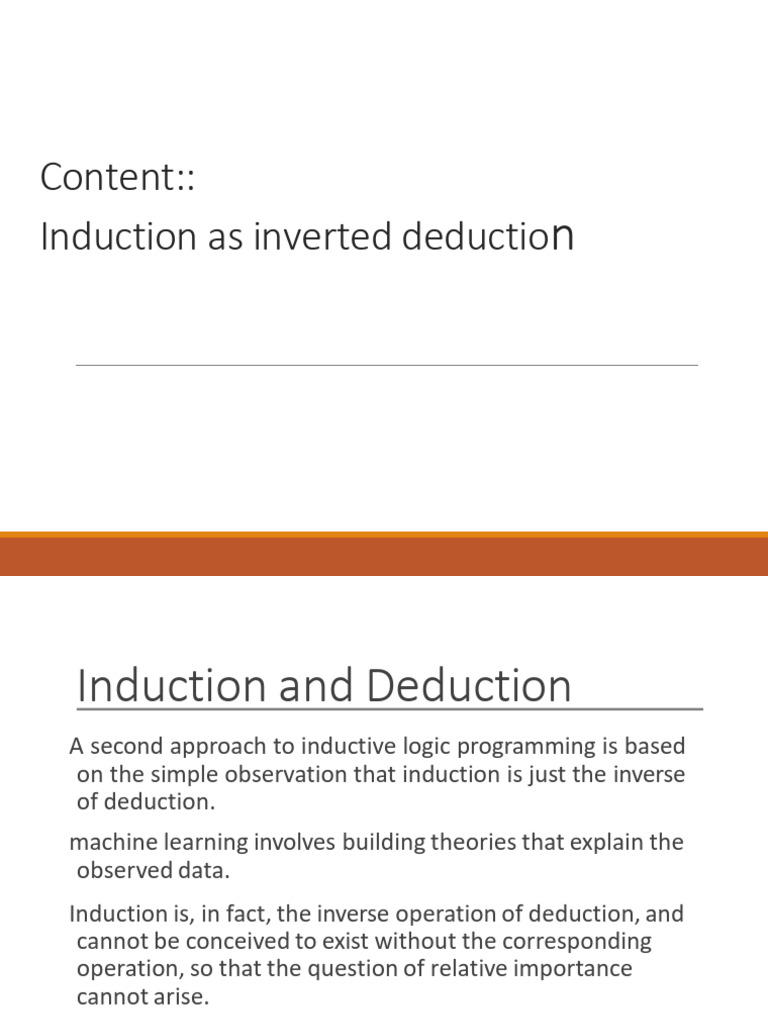 Induction as Inverted Deduction in ML | PDF | Deductive Reasoning ...