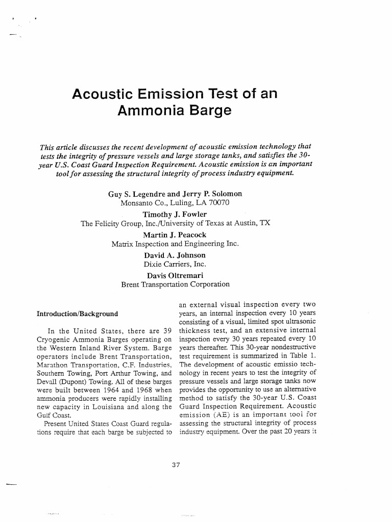 Acoustic Emission Test | PDF