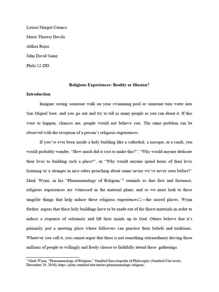 Philo Research Paper | PDF | Experience | Religious Experience