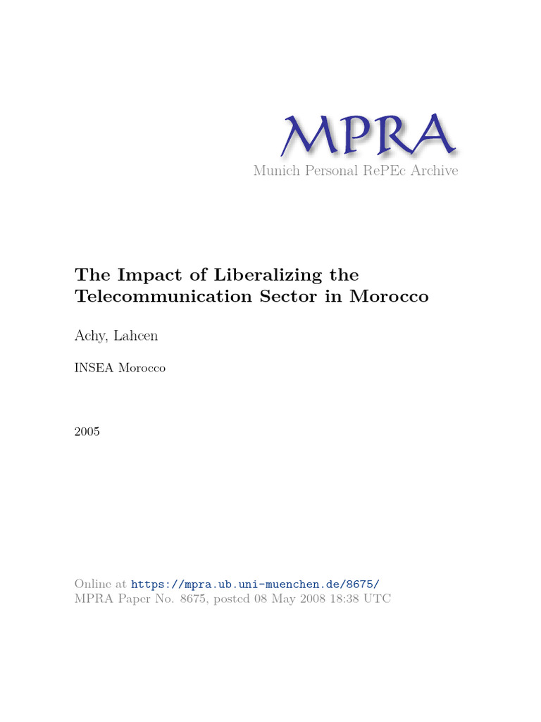 The Impact of Liberalizing The Telecommunication Sector in Morocco ...