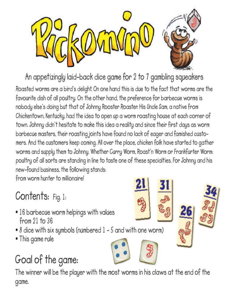 7c Pickomino Rulebook | PDF | Dice