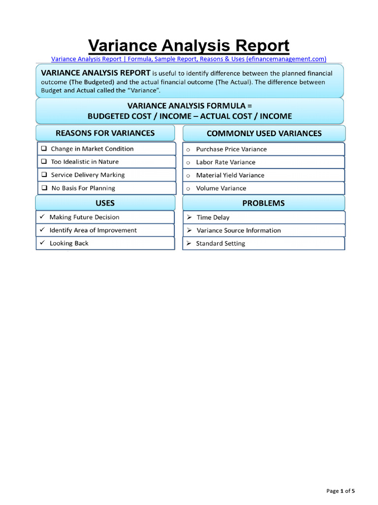 III Variance Analysis Report | PDF | Variance | Labour Economics