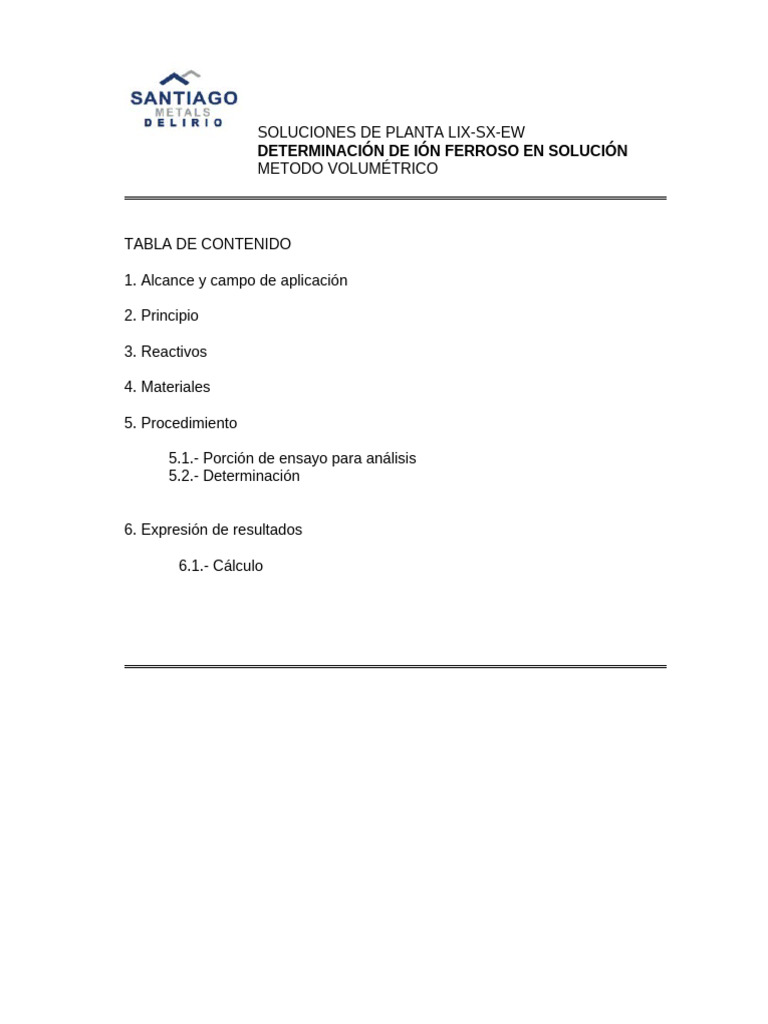 Ión Ferroso en Soluciones de Planta | PDF | Valoración | Química