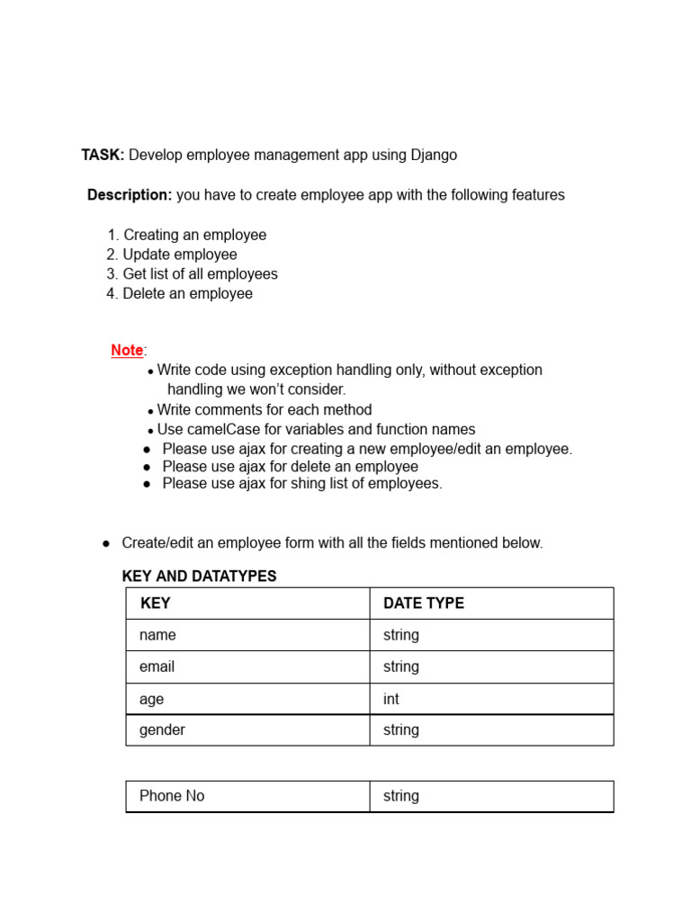 Python Developer Django Task | PDF
