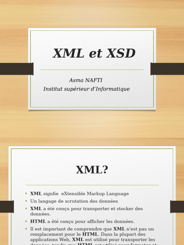 XML Et XSD: Asma Nafti Institut Supérieur D'informatique | PDF | XML ...