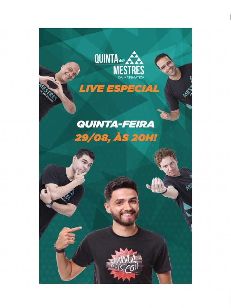 Live - Mestres Da MatemÃ¡tica + Chama o FÃ Sico | PDF | Velocidade ...