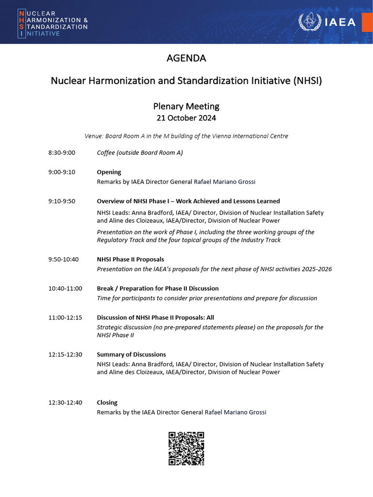 NHSI Annotated Agenda - 3rd Plenary Meeting - 21 October 2024 | PDF | Art | Science & Mathematics
