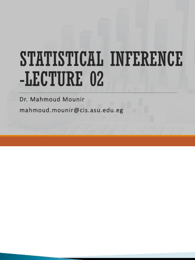 Statistical Inference INF312 - Is - Lecture 02 | PDF | Normal ...