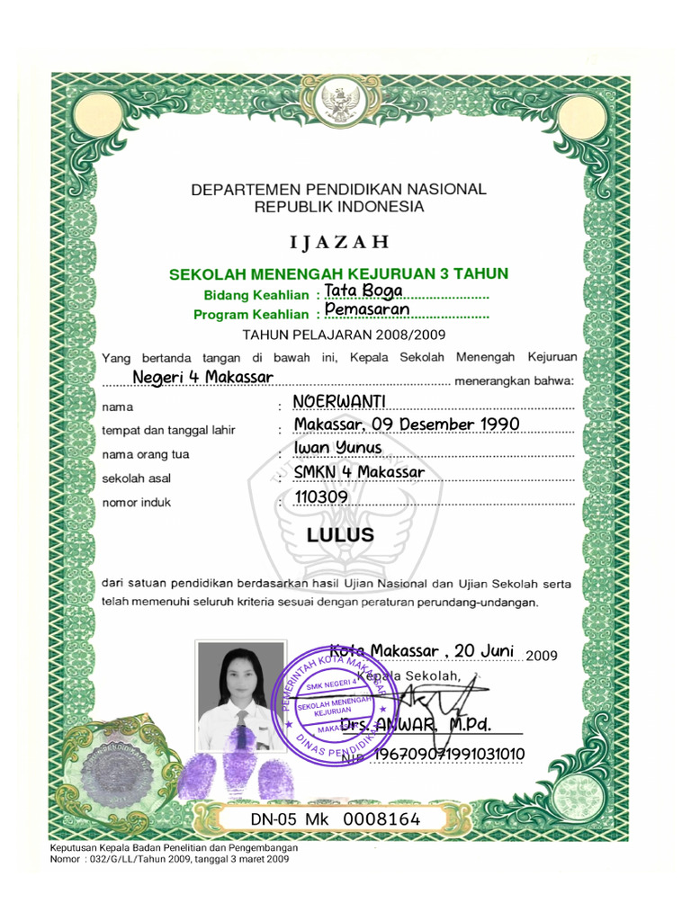 Ijazah SMK | PDF