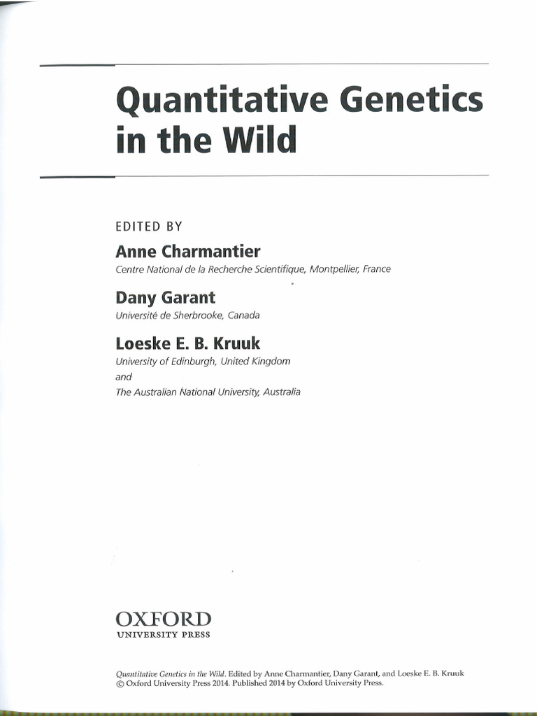 Quantitative Genetics in The Wild | PDF