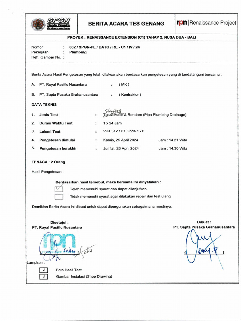 BA 002 - Tes Slooping & Rendam Villa 312 B1 Gride 1-6 | PDF