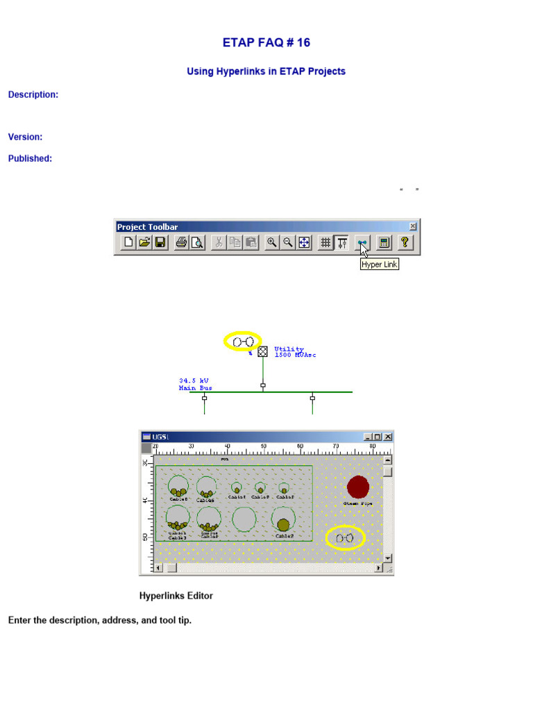 Hyperlinking in ETAP Projects Guide | PDF | Hyperlink | Button (Computing)