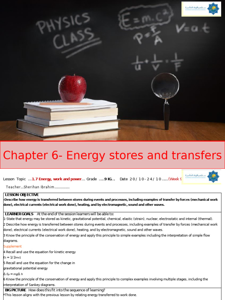Energy Stores and Transfers Explained | PDF | Potential Energy ...