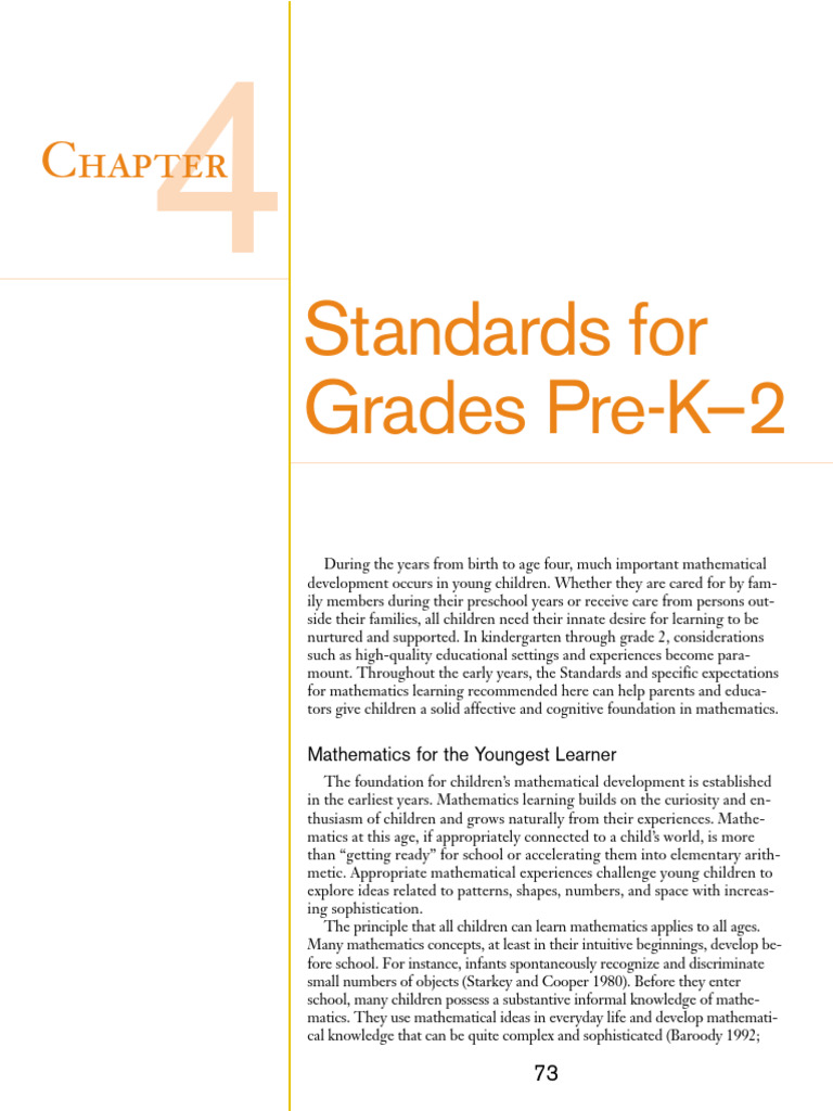 Principles and Standards For School Mathematics (PreKindergarten-Grade2) - 89-130 | PDF ...