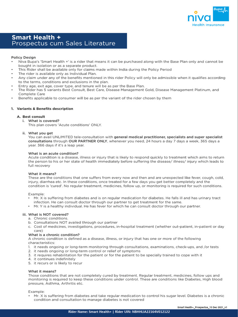 Smart Health Prospectus | PDF | Chronic Condition | Physical Examination