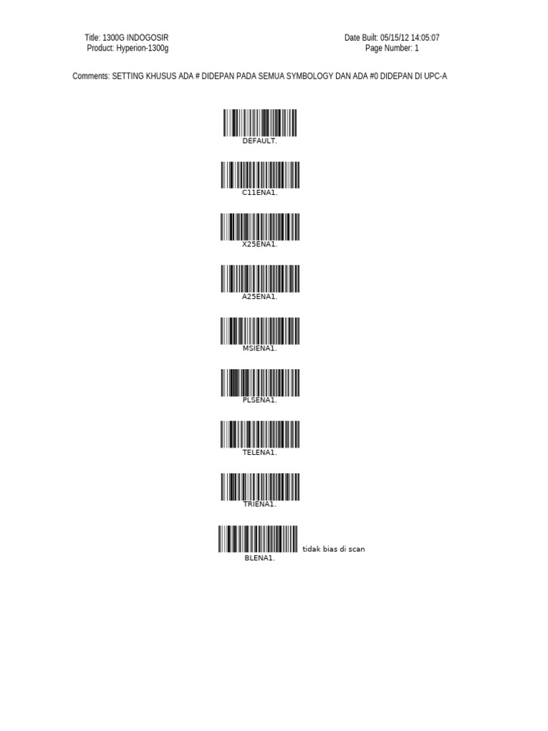 Barcode Setting Gunscaner | PDF