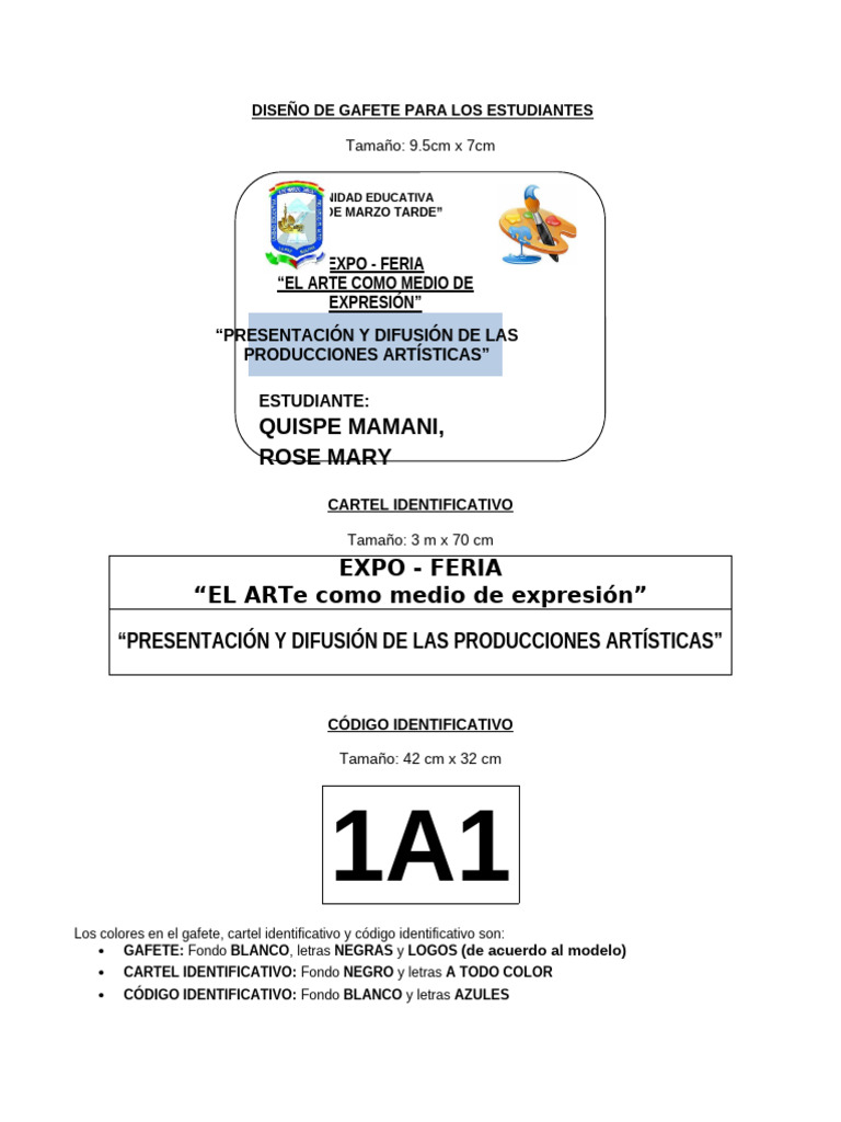 Formato - Gafete - Cartel - Código | PDF