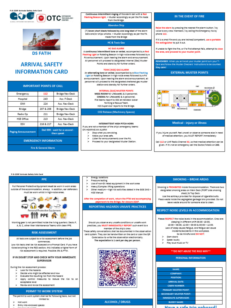 Passenger Induction Sheet | PDF | Risk | Risk Assessment