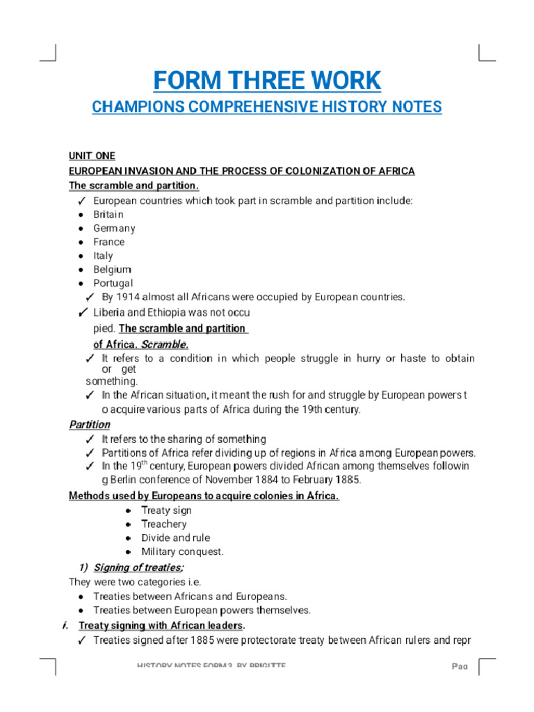 HISTORY FORM 3 NOTES CHAMP - Phoenix | PDF