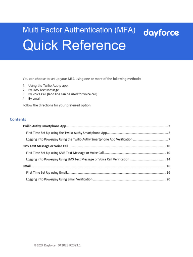 Powerpay MFA Quick Reference | PDF | Login | Authentication