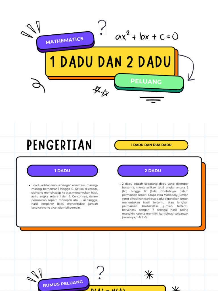 Peluang Dadu: 1 dan 2 Dadu | PDF