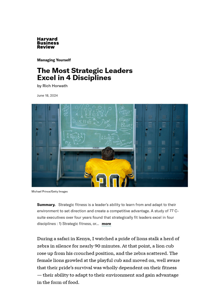 The Most Strategic Leaders Excel in 4 Disciplines | PDF | Marketing ...