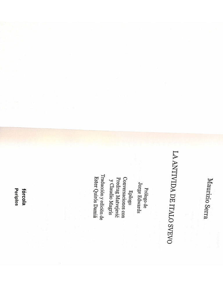 Serra - La Antivida de Italo Svevo | PDF