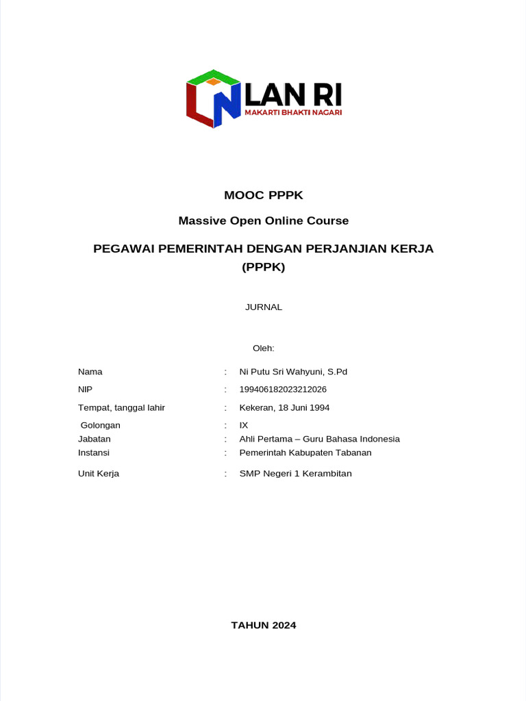 Jurnal MOOC PPPK 2024 dan 2025 | PDF | Ilmu Sosial | Perjalanan