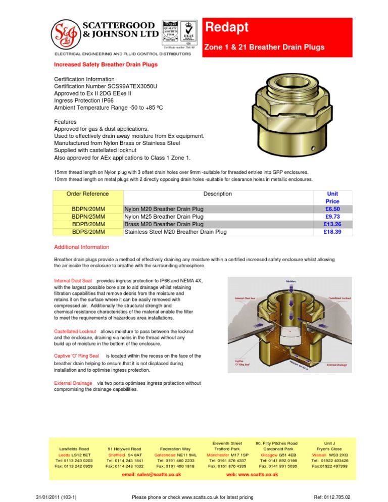 Zone 1 & 21 Breather Drain Plugs | PDF
