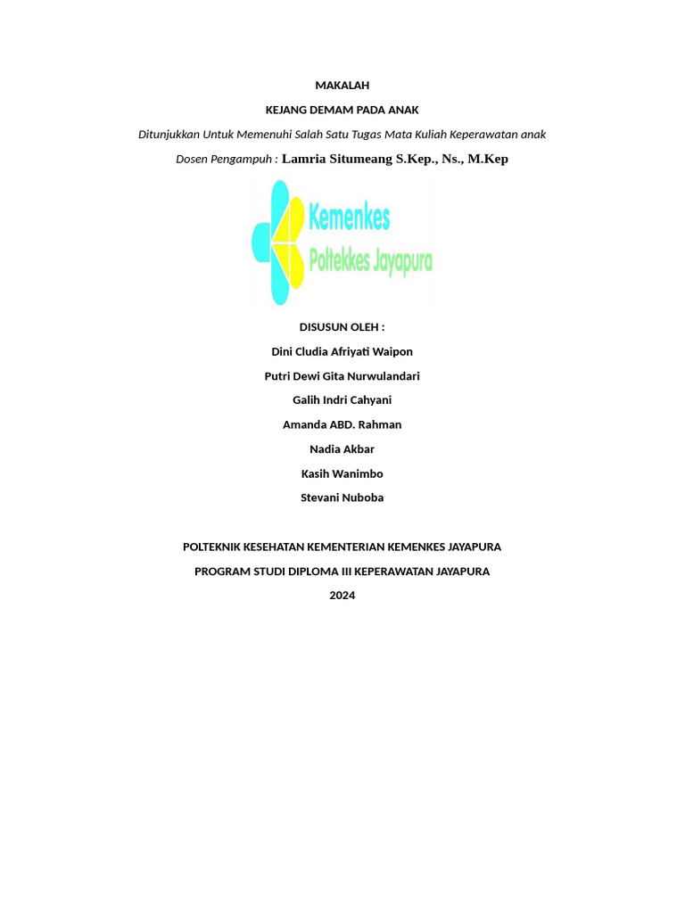 Kejang Deman Kel 1 | PDF | Kesehatan Holistik