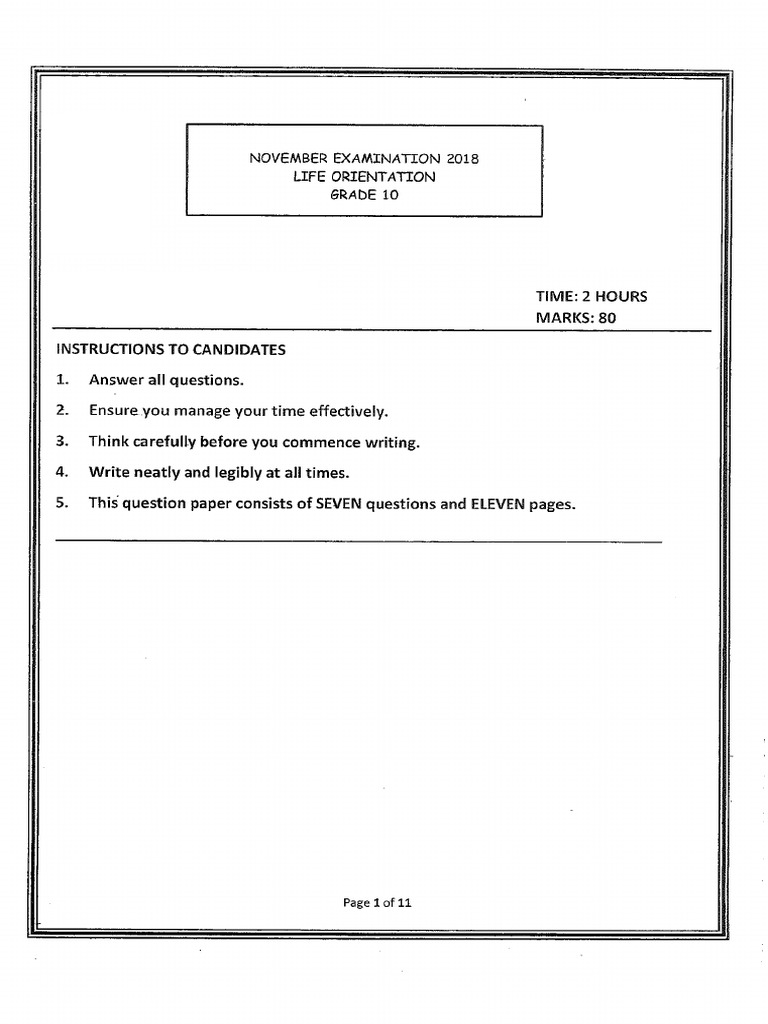 gr10 Lo Nov 2018 | PDF