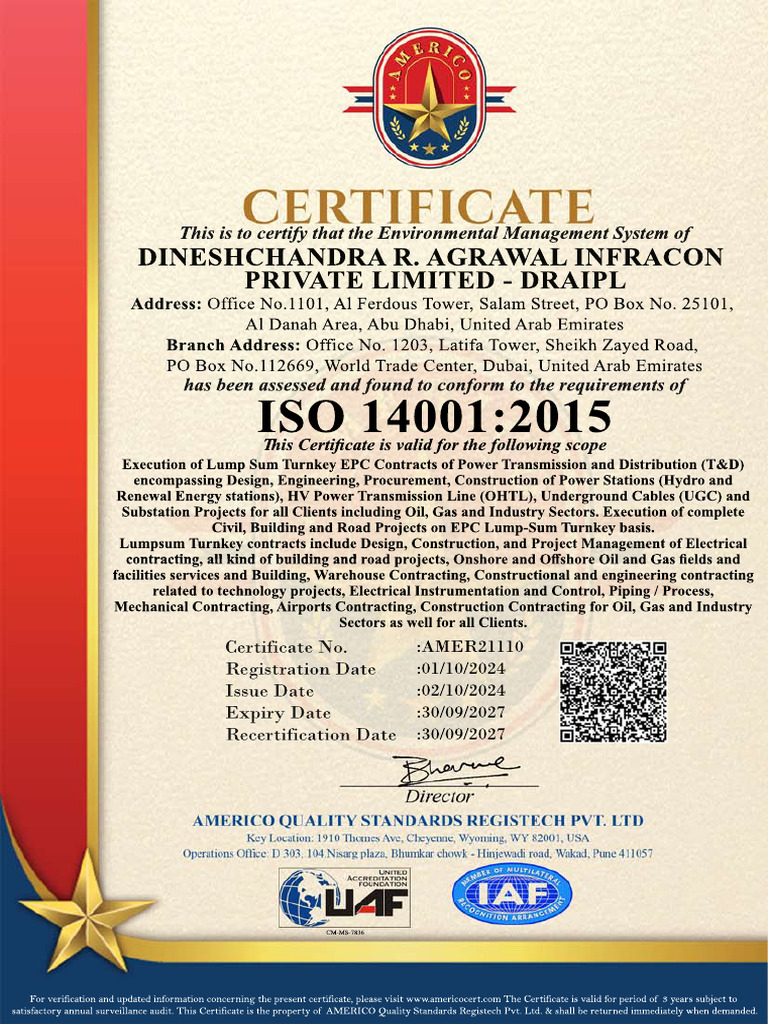 UAF Americo-ISO 14001-DINESHCHANDRA R | PDF