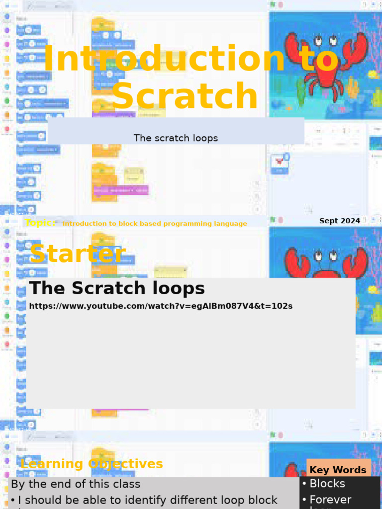 Scratch Environment Intro Year 8 WK 6 | PDF | Scratch (Programming Language) | Software Engineering