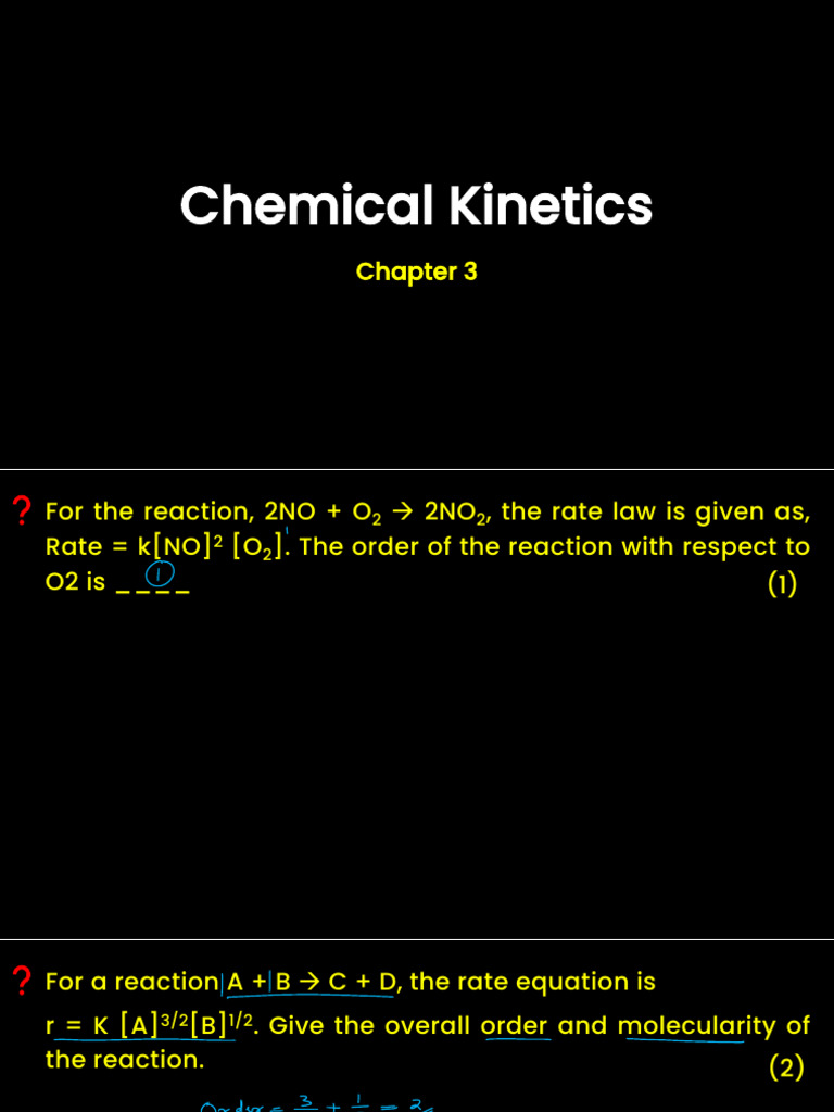CHEMICAL KINETICS | PDF | Reaction Rate | Process Engineering