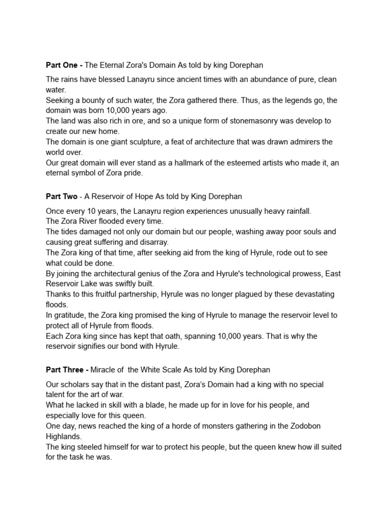 BOTW - History of The Zora | PDF | Classics