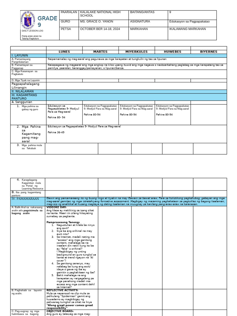 Q2 G9 Karapatan Tungkulin Week1 | PDF