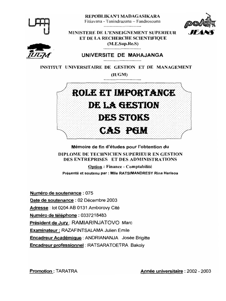 ratsimandresyRinaH IUGM DTS 03 | PDF