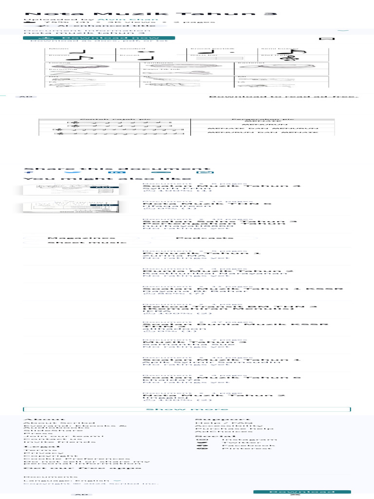 Nota Muzik Tahun 3 Pdf Pdf Scribd World Wide Web
