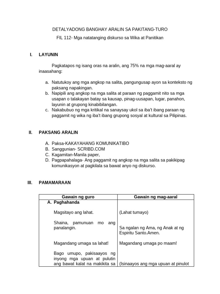 Fil 112 Report | PDF